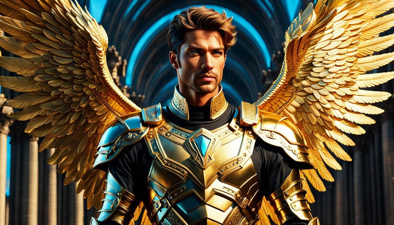 Golden Angel Knight - AI Generated Artwork - NightCafe Creator