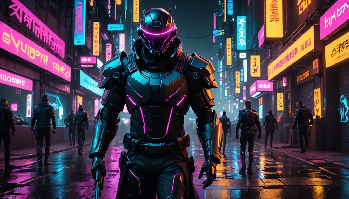Night City Guardian, style: cyberpunk - AI Generated Artwork ...