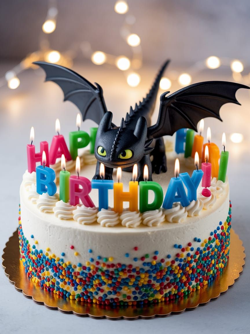 Toothless cake - Birthday Cake with Adorable Toothless Drago...