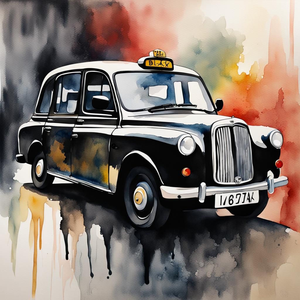 Watercolor of the a London Black Cab - AI Generated Artwork - NightCafe ...