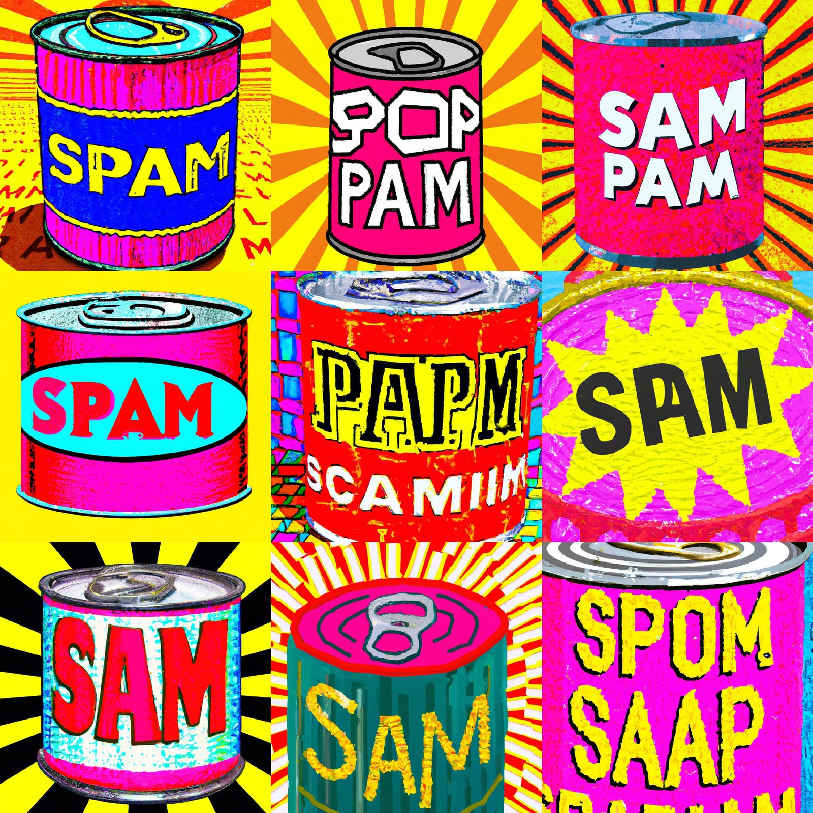 pop art painting of a can of Spam SPAM SPAMITTY SPAM - AI Generated ...