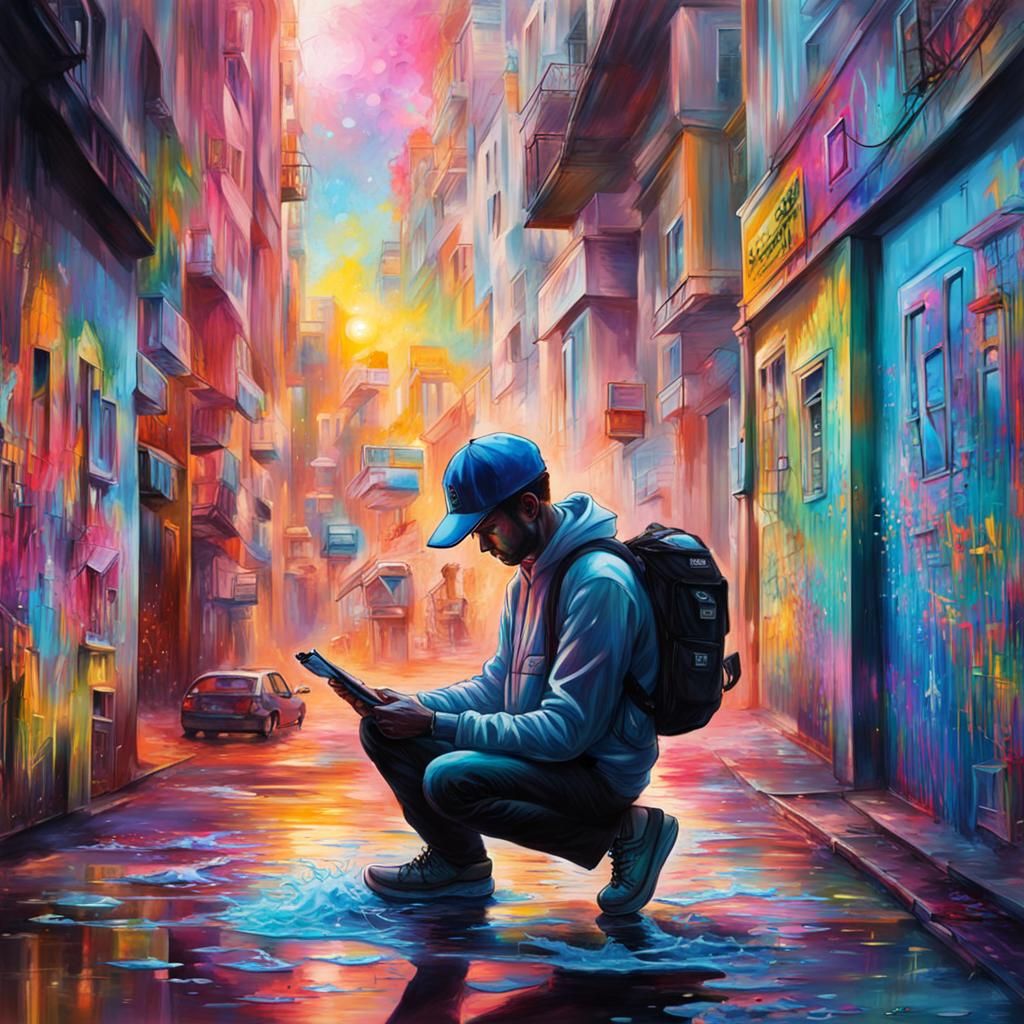 Realization of being in a hologram - AI Generated Artwork - NightCafe ...