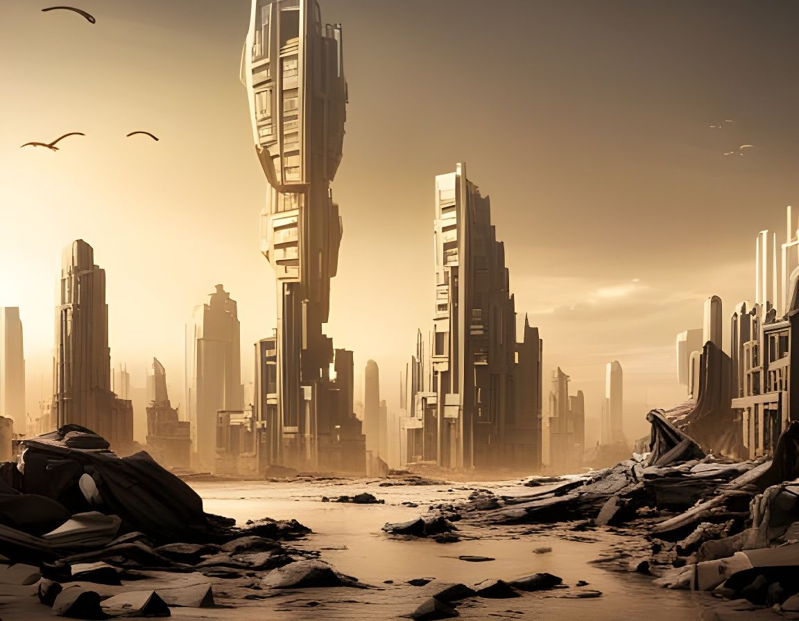 A ruined city on an alien planet - AI Generated Artwork - NightCafe Creator