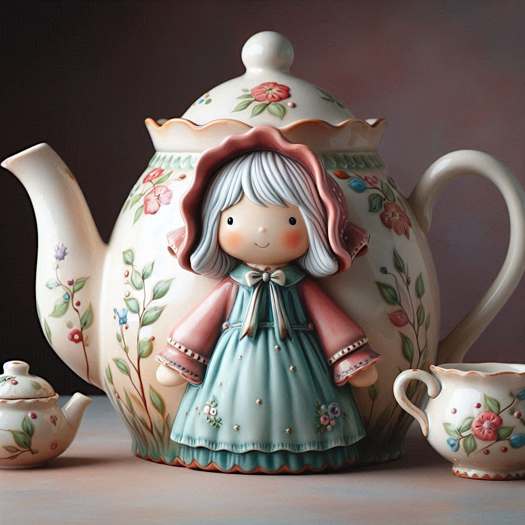 Whimsical ceramic teapot - AI Generated Artwork - NightCafe Creator