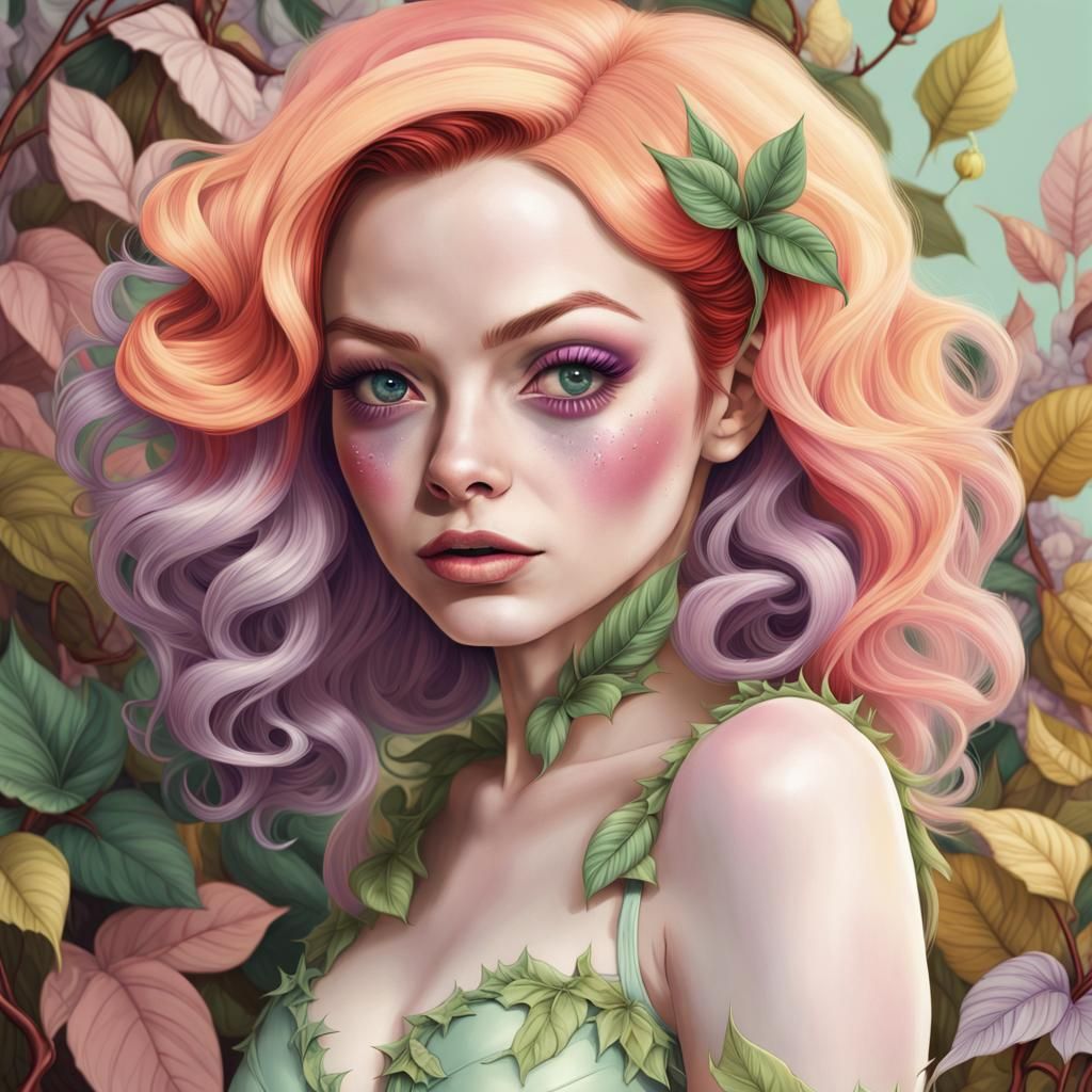 Pastel Poison Ivy - AI Generated Artwork - NightCafe Creator