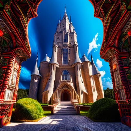 Psychedelic fantasy castle - AI Generated Artwork - NightCafe Creator