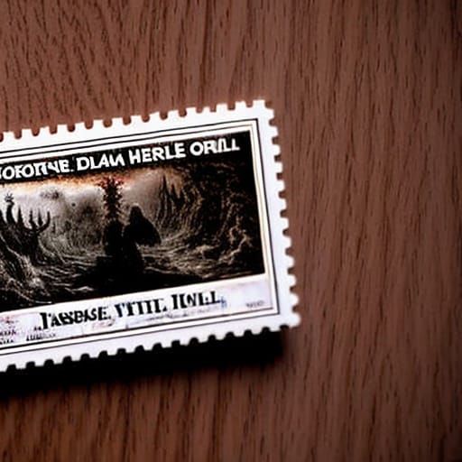 Postage Stamp from Hell - AI Generated Artwork - NightCafe Creator