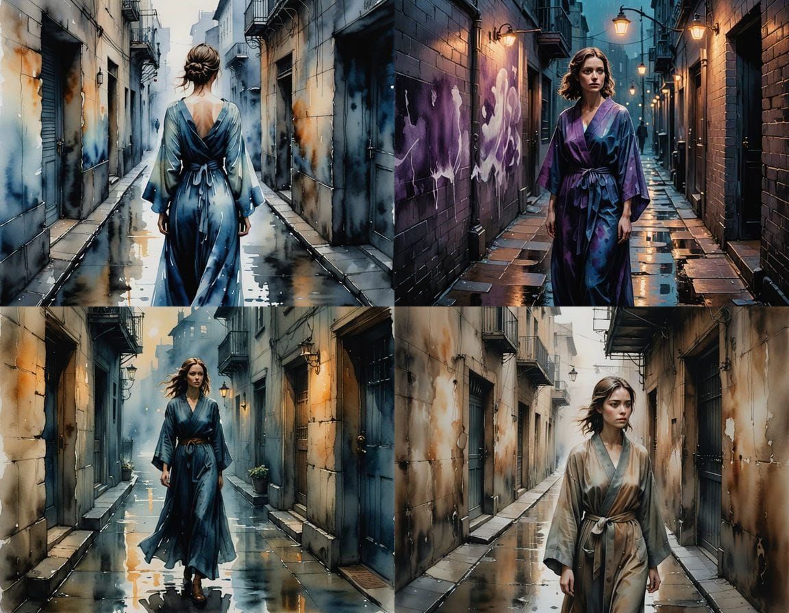 Scenes from an alley. - Scenes from an alley.