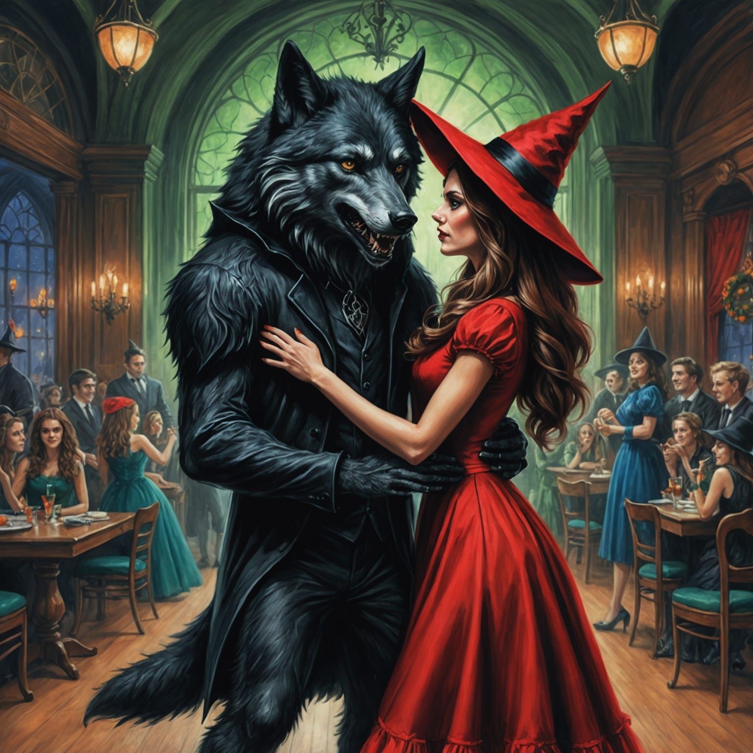 Witch + Werewolf- Daily challenge #744 - NightCafe