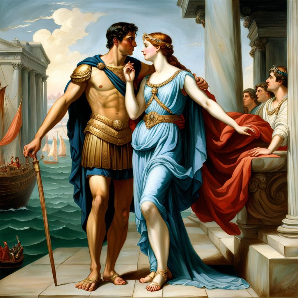 Ariadne and Theseus - AI Generated Artwork - NightCafe Creator