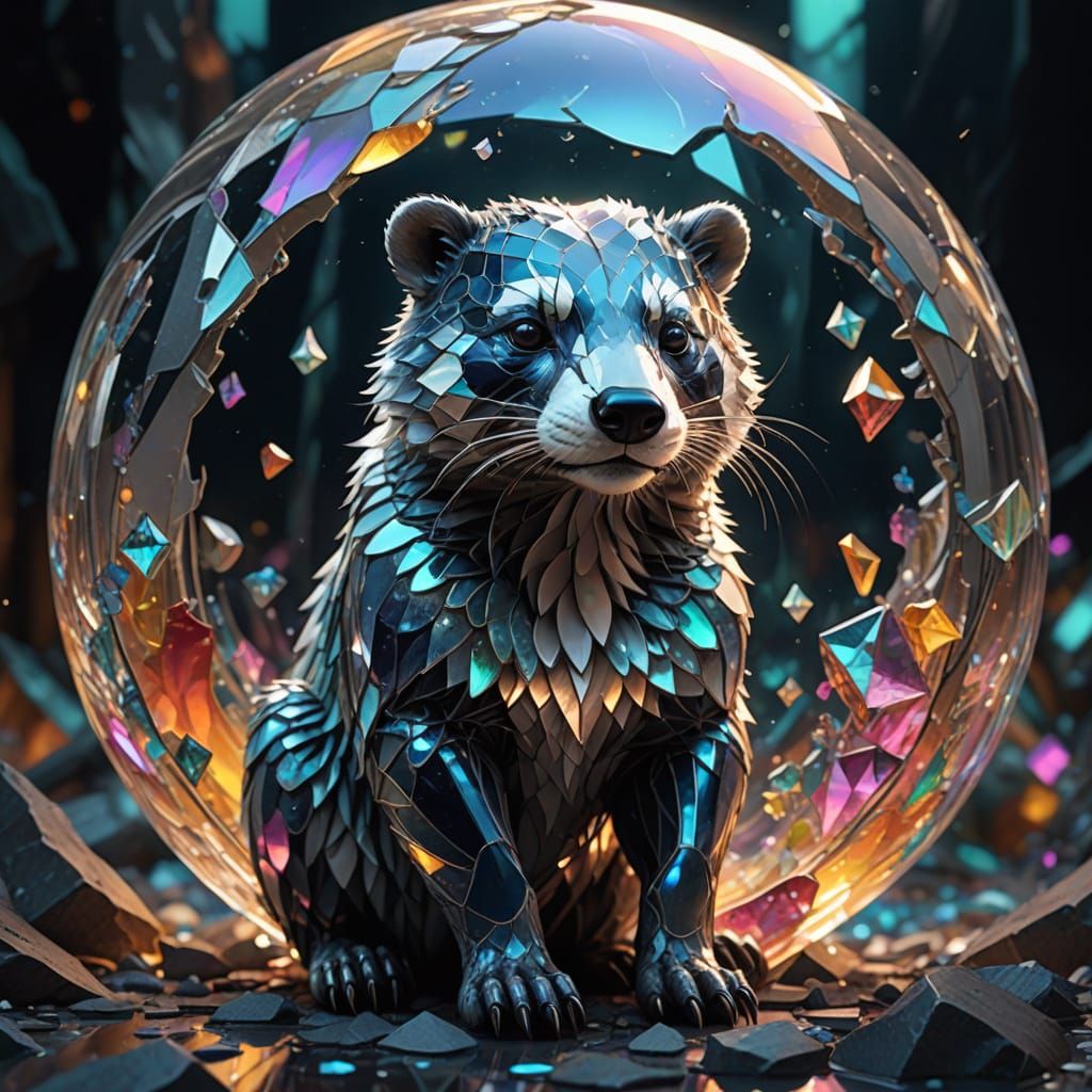 stilvolleBlautöne Glas-Fantasie wirklichsüßerHonigDachs