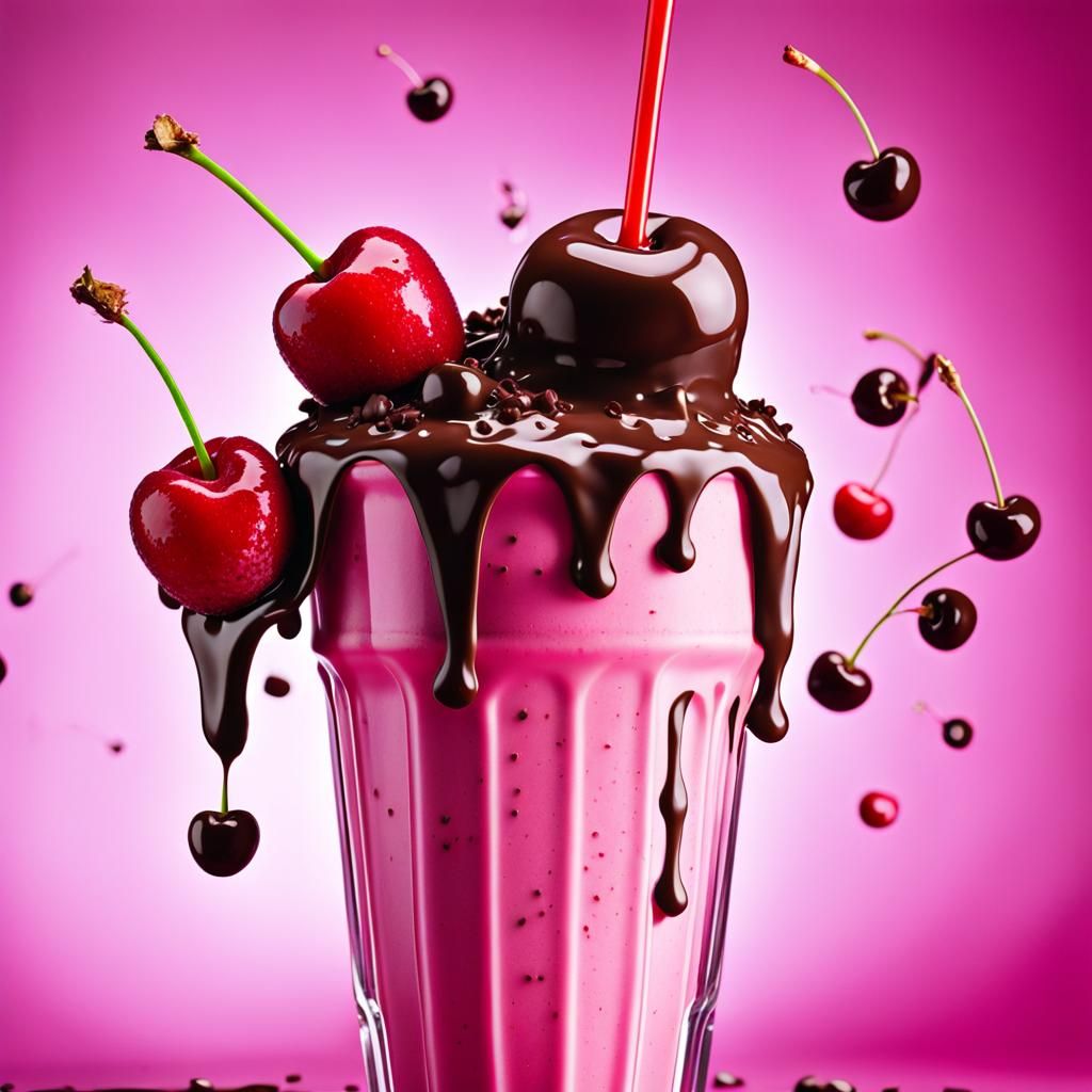 Cherry Milkshake - AI Generated Artwork - NightCafe Creator