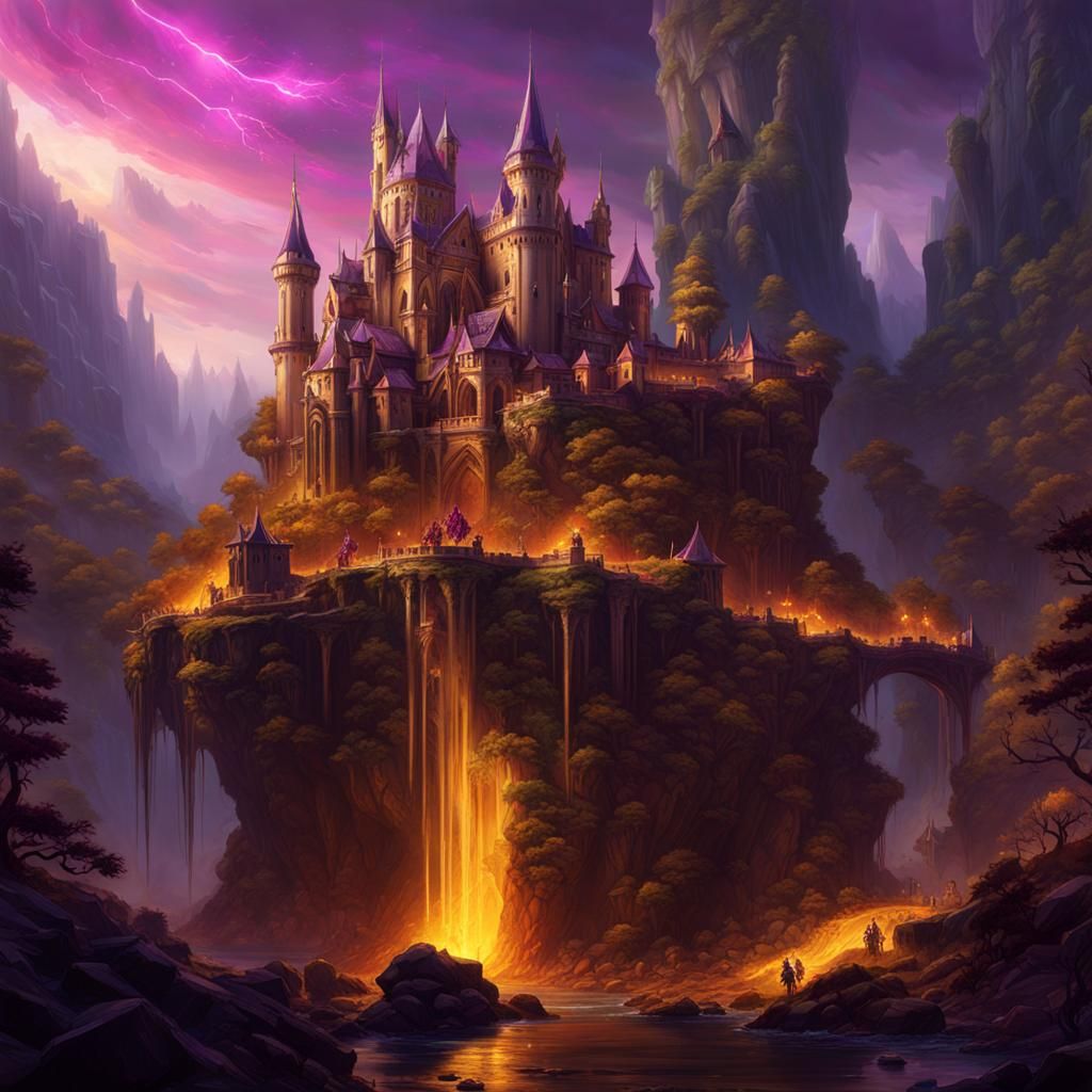 Magma castle - AI Generated Artwork - NightCafe Creator