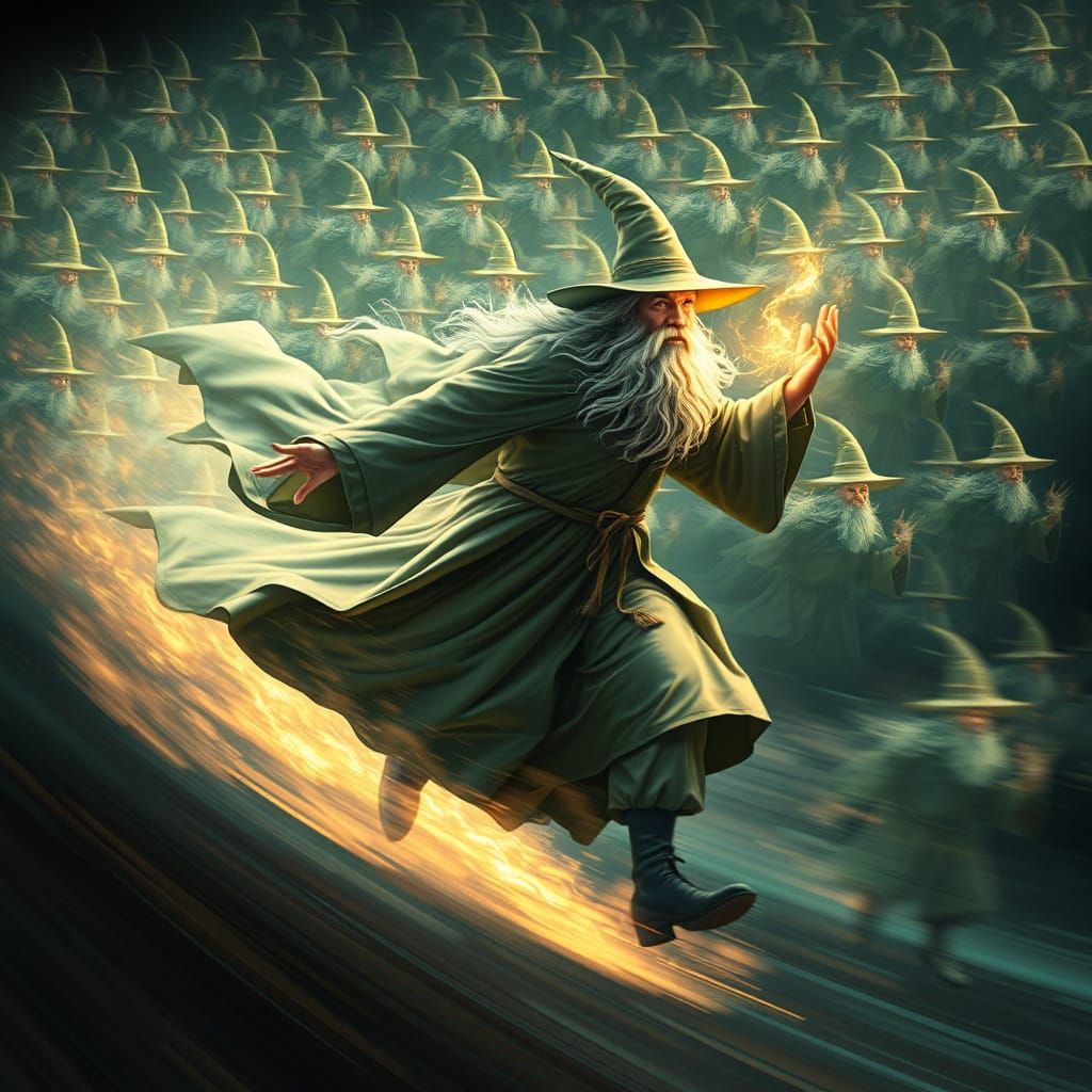 Wizard moved so fast, afterimages were created. Thousands of identical ...