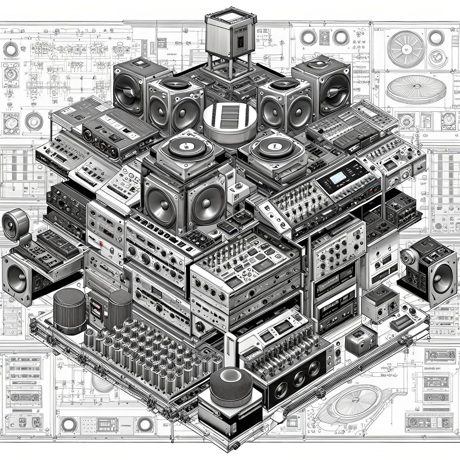 Stereopunk studio schematic 29feb24 - AI Generated Artwork - NightCafe ...
