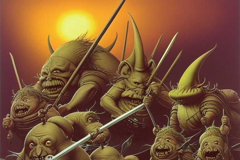 goblin with battle ax huge fat goblin with a battleax dressed in goblin ...