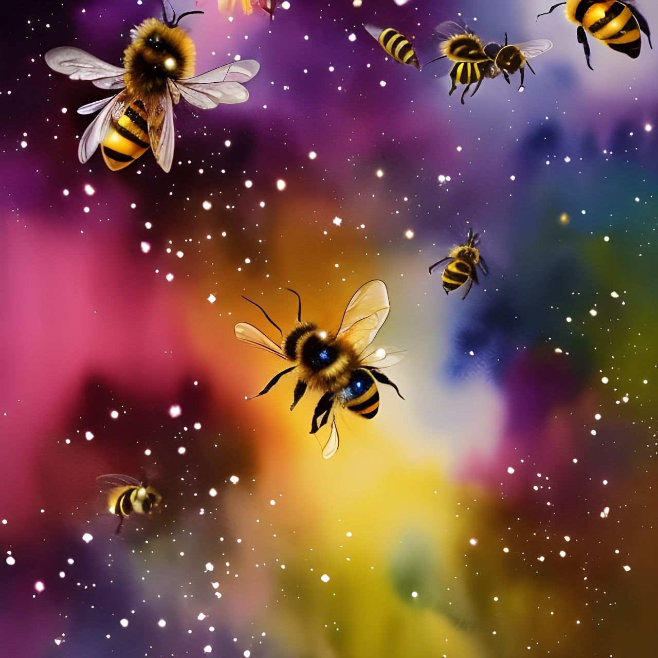 Mystical Bees - AI Generated Artwork - NightCafe Creator