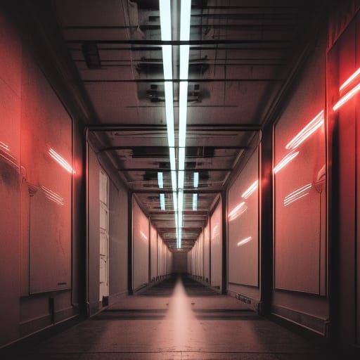 sinister endless hallway inside an old Arcade, liminal-space, Epic ...