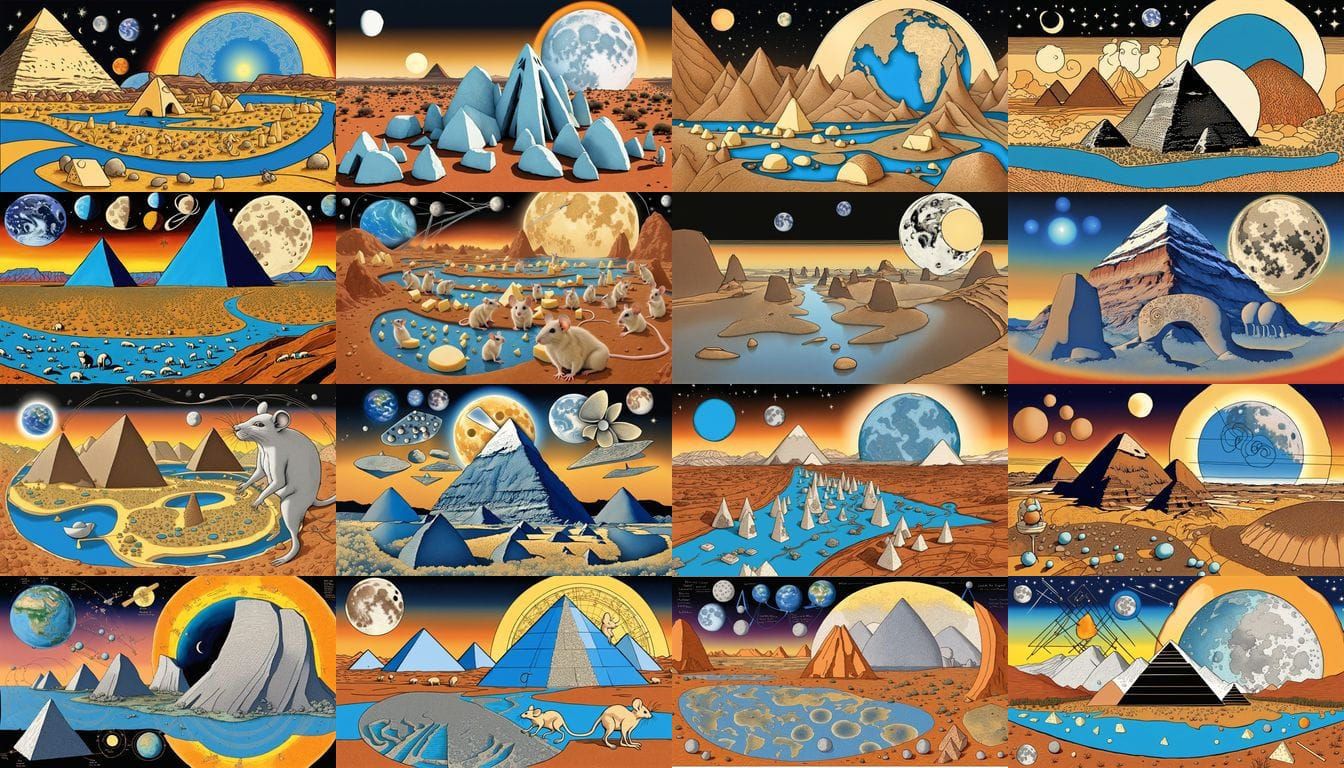 Mice Construct a Cheesy Moon in Schematic Hyperbolic Form