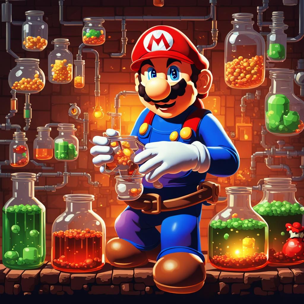 Super Mario mad scientist 2 - AI Generated Artwork - NightCafe Creator
