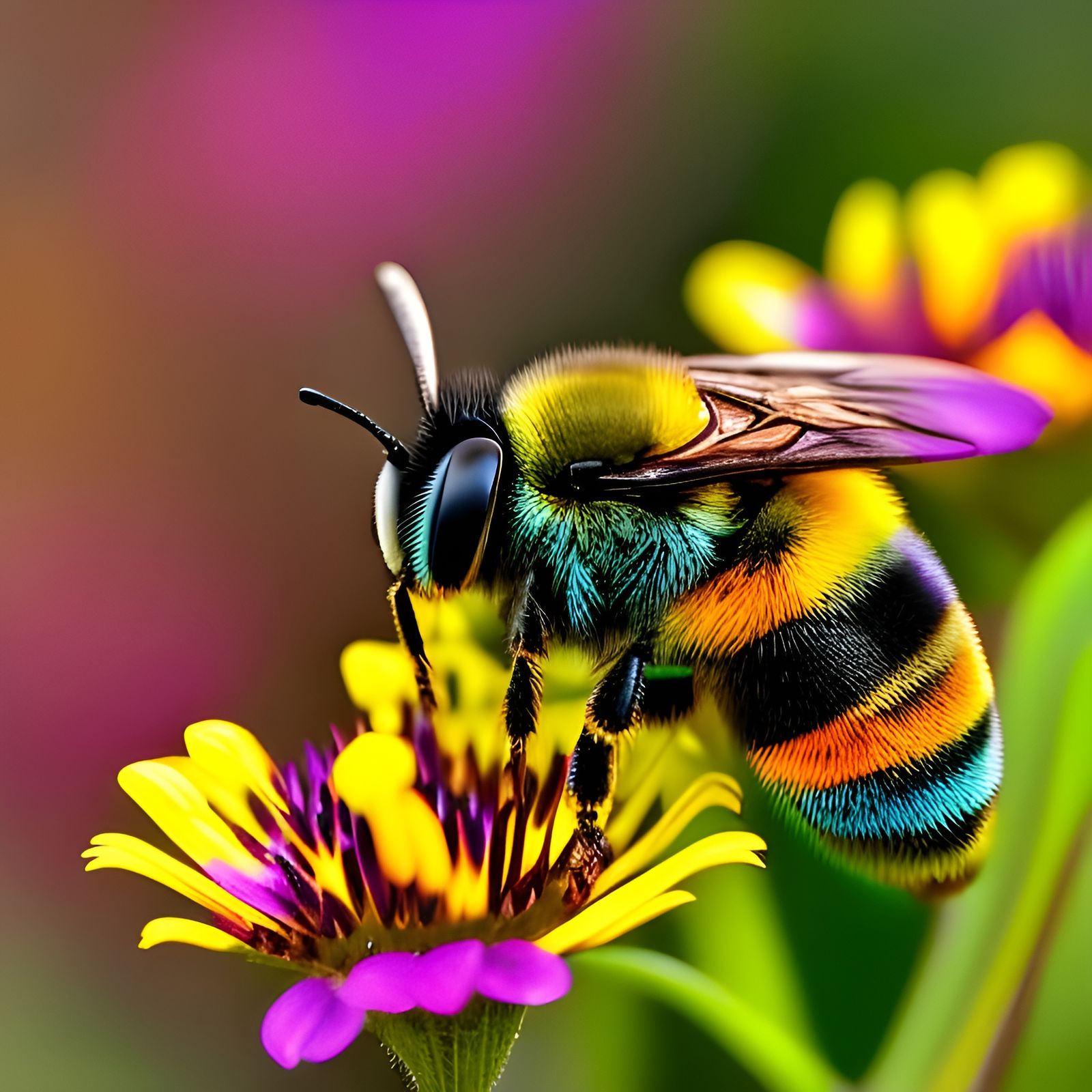 Portrait of a colourful bee 🌼 🐝 🌈 - AI Generated Artwork - NightCafe ...