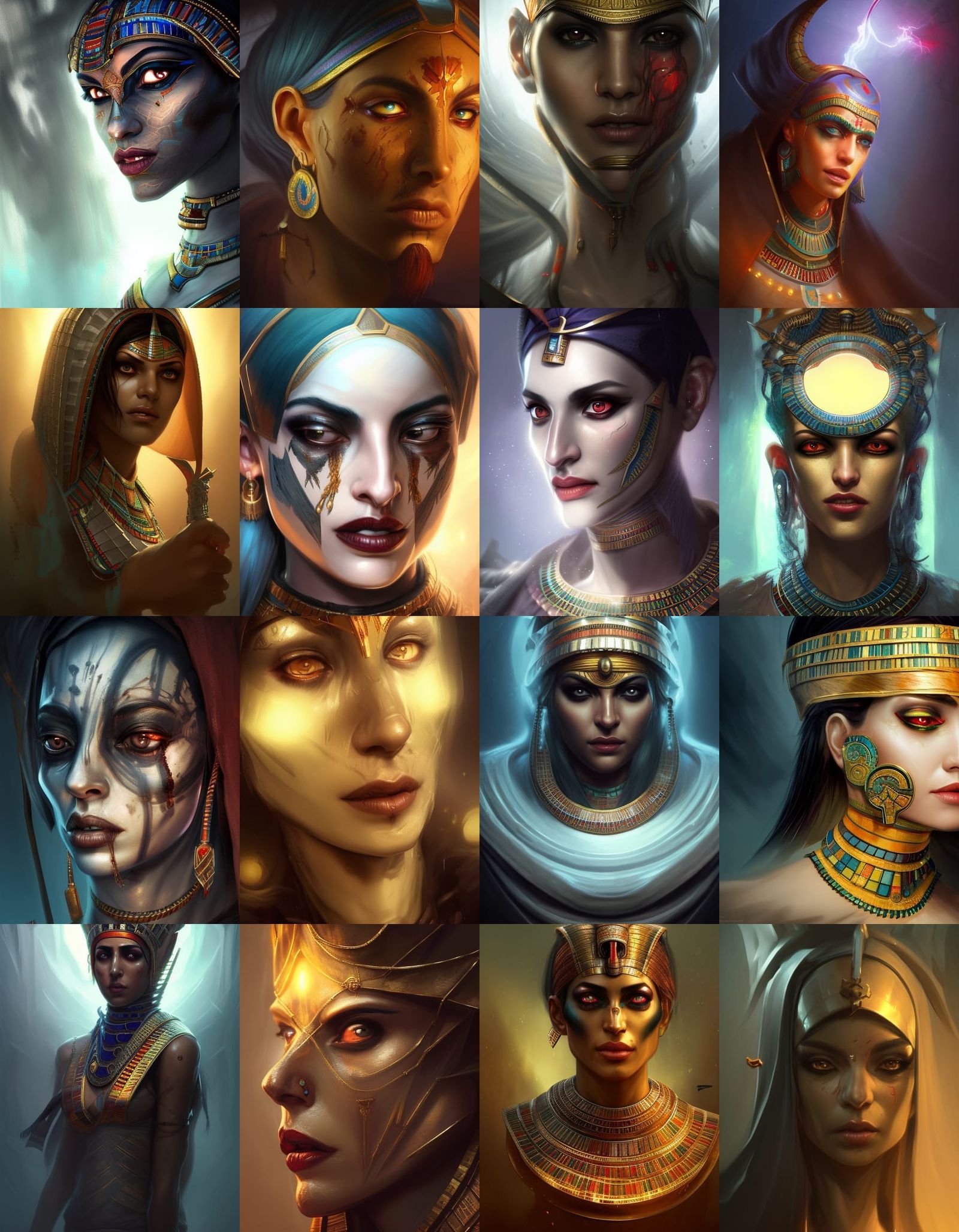 Egyptian-themed Necromancer, head-to-feet portrait - AI Generated Artwork - NightCafe Creator