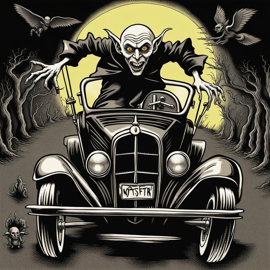 nosferatu acid trip ratfink hot rod dark and creepy horror, flying ...