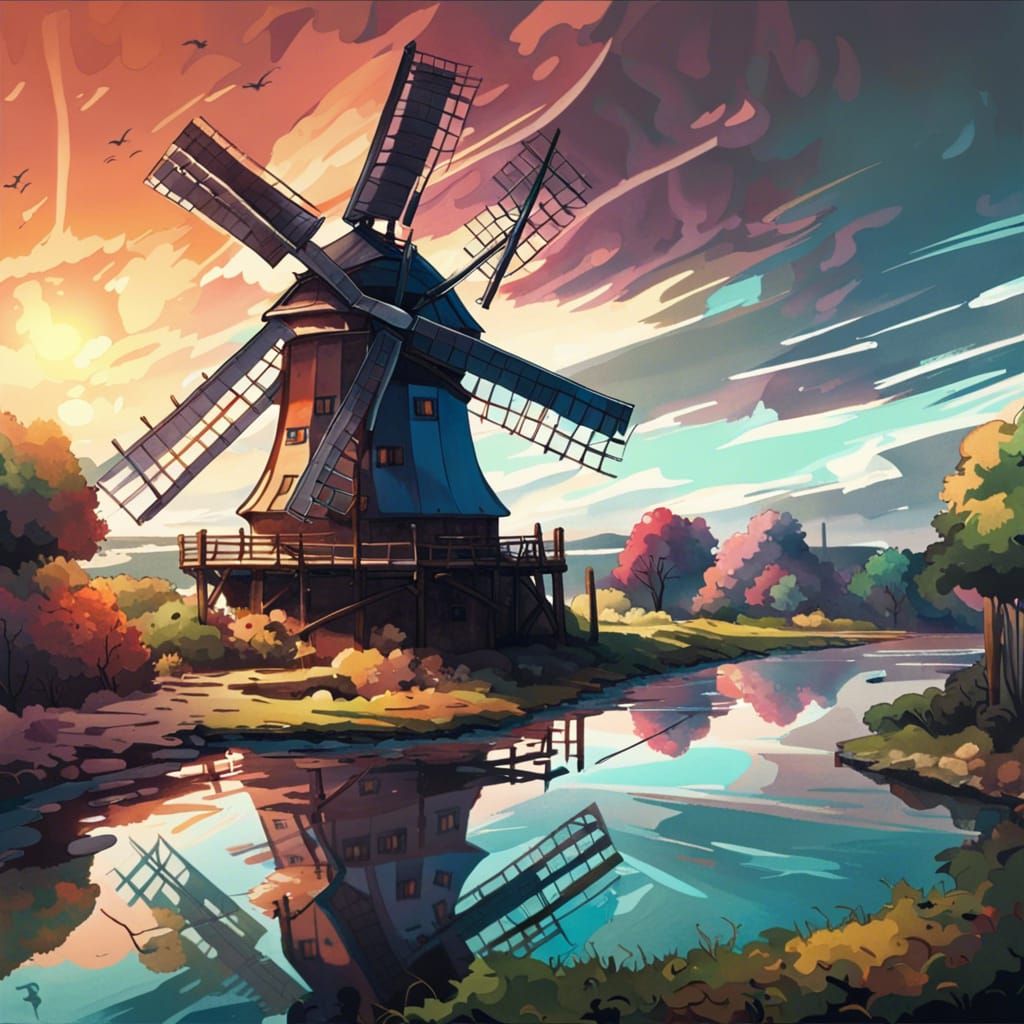 Zombie windmill - AI Generated Artwork - NightCafe Creator