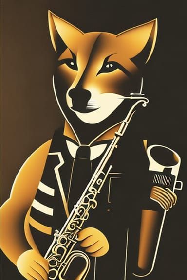 Saxophone Dog - AI Generated Artwork - NightCafe Creator