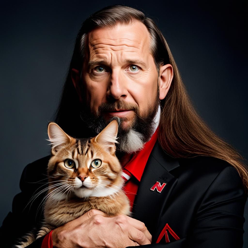 Bo Pelini as the coach of Nebraska with a long beard and long hair ...