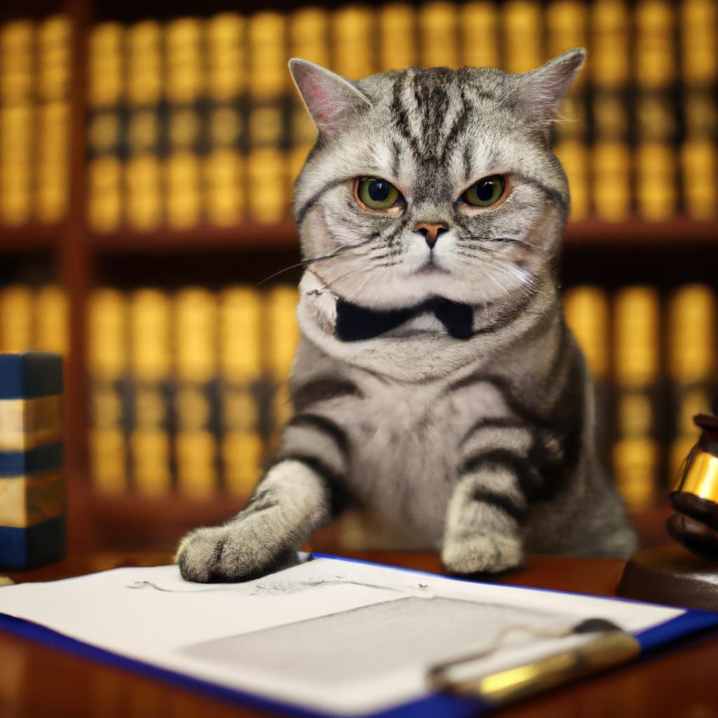 A cat working as a lawyer. - AI Generated Artwork - NightCafe Creator