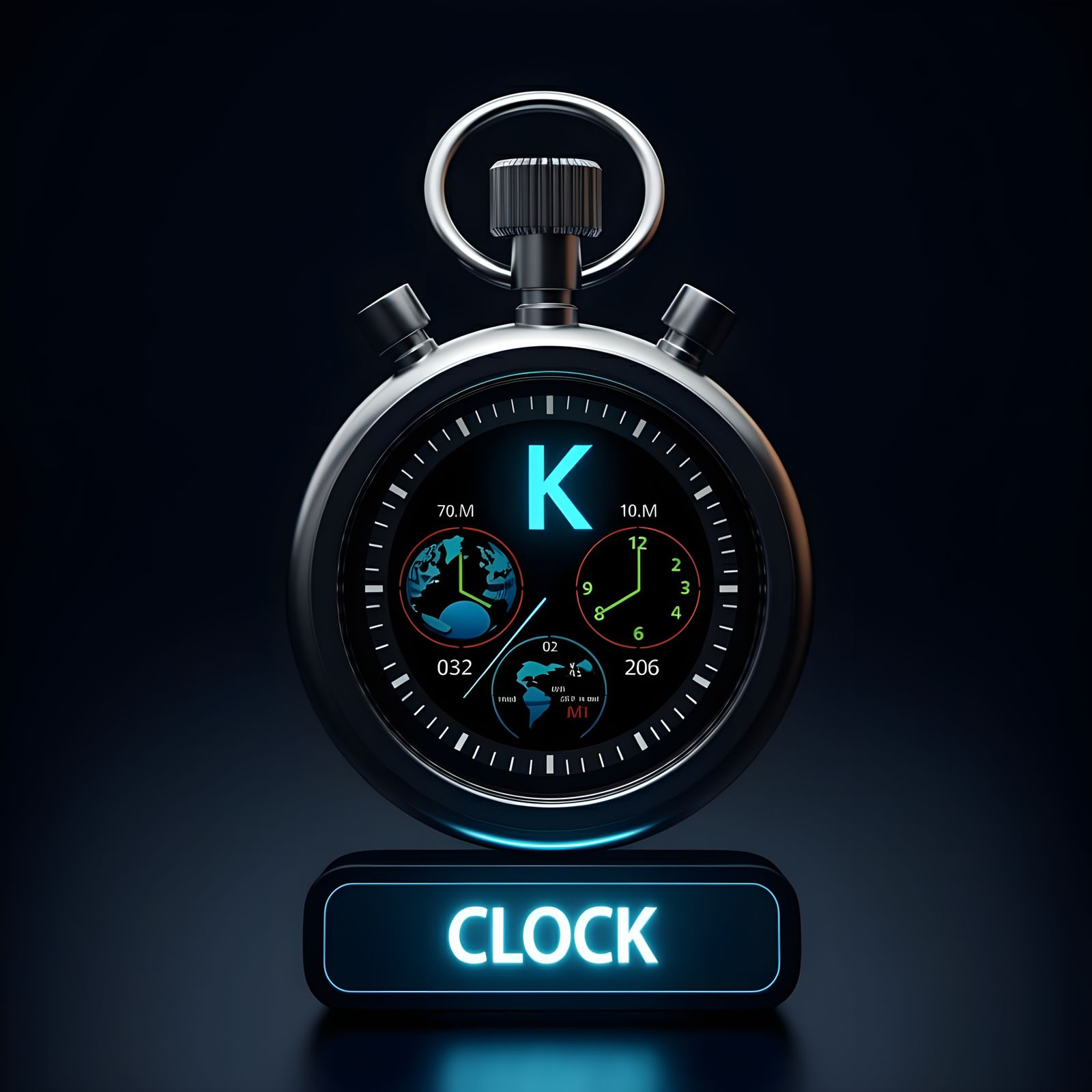 Timepiece in a Futuristic Cyberspace Environment - AI Art