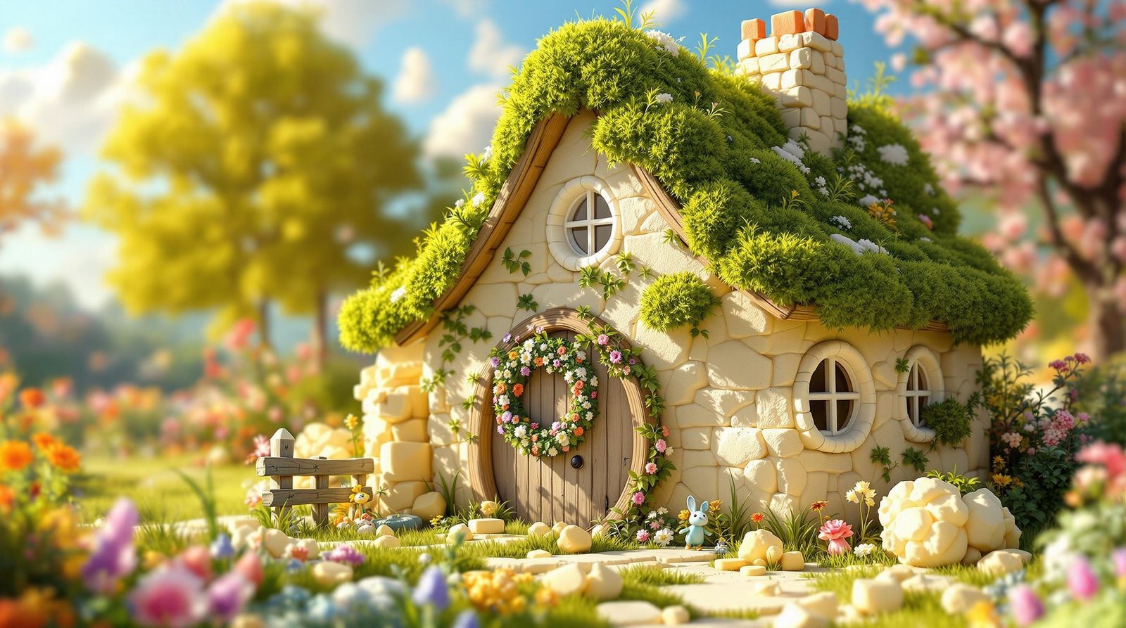 Cottage Cheese Cottage - Surreal Cottage Cheese Structure Un...