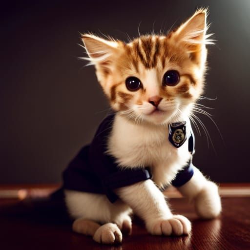 Police Kitten - AI Generated Artwork - NightCafe Creator