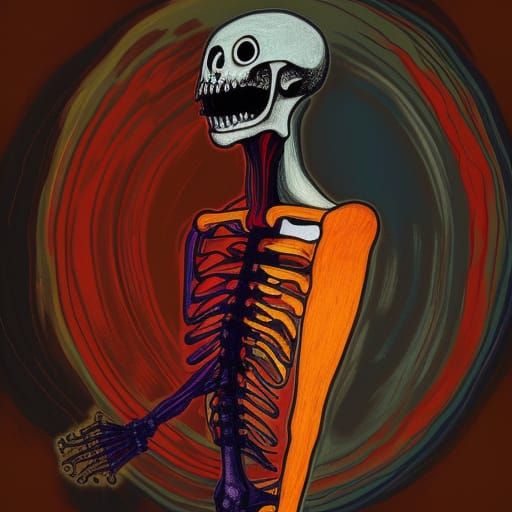 Screaming Skeleton - AI Generated Artwork - NightCafe Creator