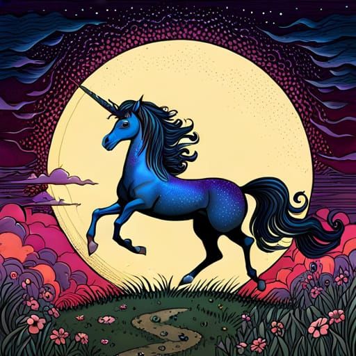 Moonlight Unicorn - AI Generated Artwork - NightCafe Creator
