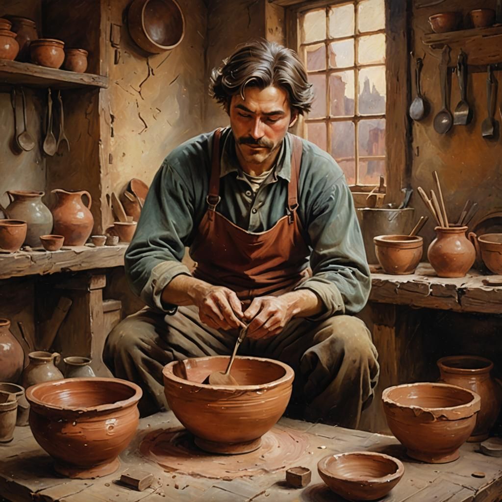 The Village Potter - AI Generated Artwork - NightCafe Creator