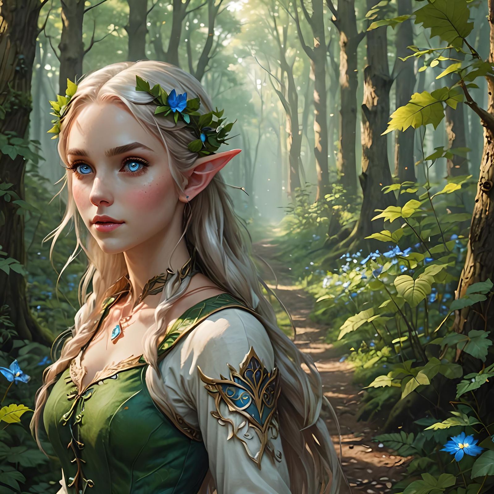 Pretty Elf Girl - AI Generated Artwork - NightCafe Creator