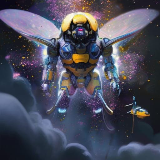 Alien bee mech - AI Generated Artwork - NightCafe Creator