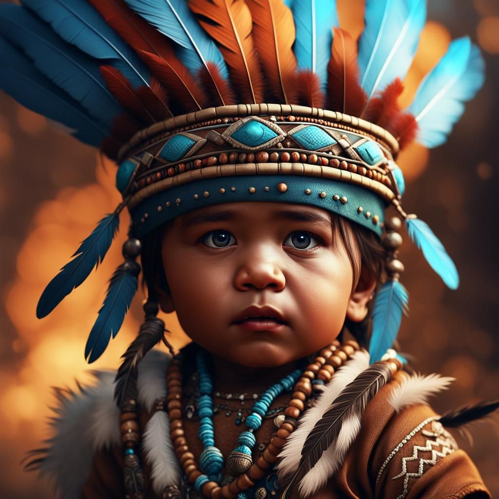 Native American Indian Baby Boy - AI Generated Artwork - NightCafe Creator