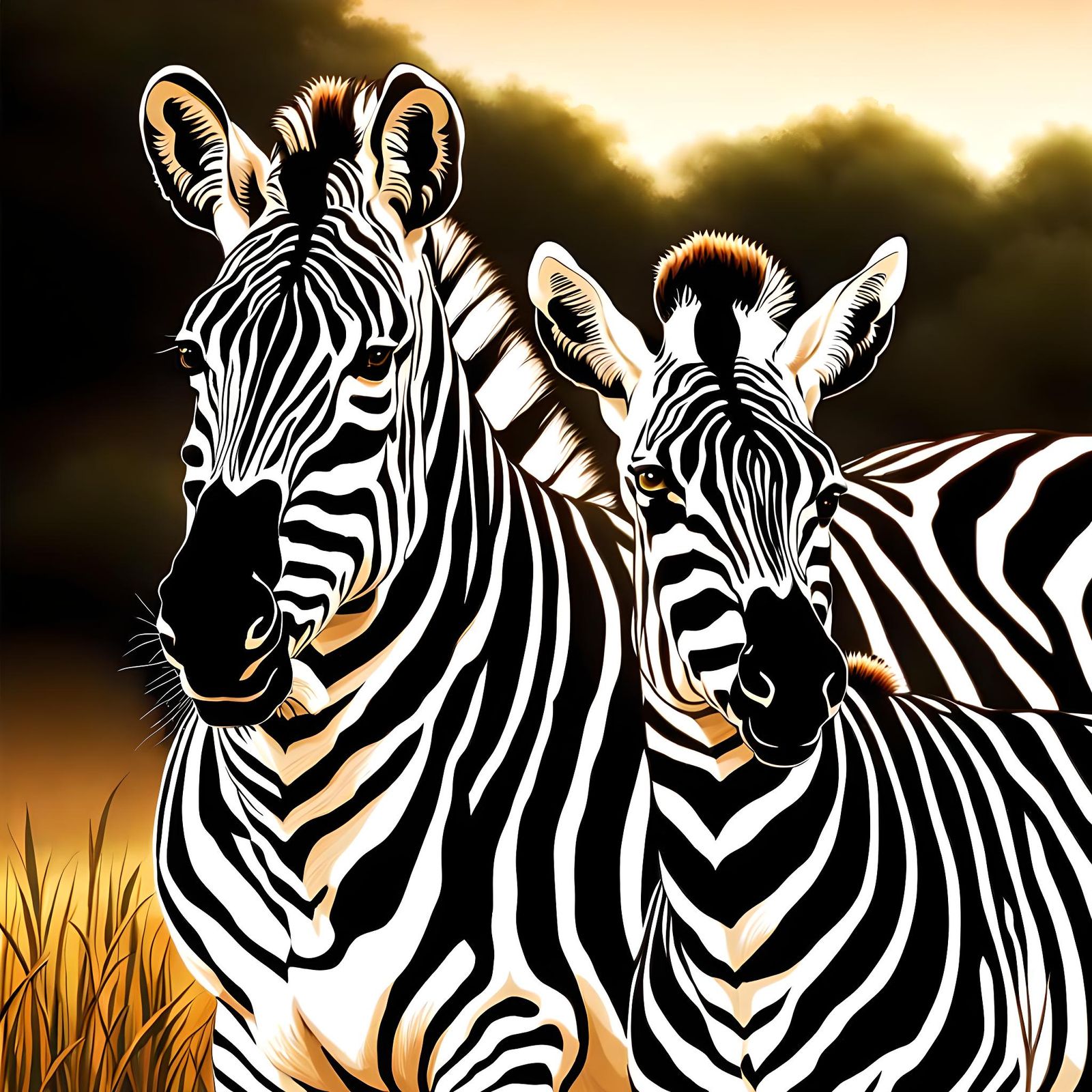 A zebra and young colt - AI Generated Artwork - NightCafe Creator