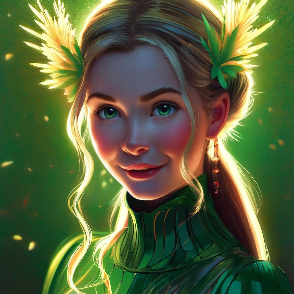Tinkerbell smiling - Enchanting Portrait of Tinkerbell in Hy...