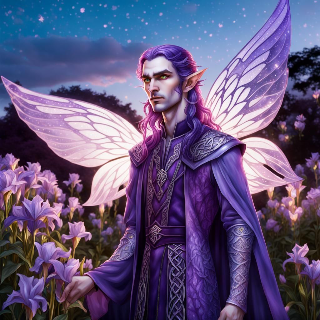 Winged Elf [Purple] 1 - AI Generated Artwork - NightCafe Creator