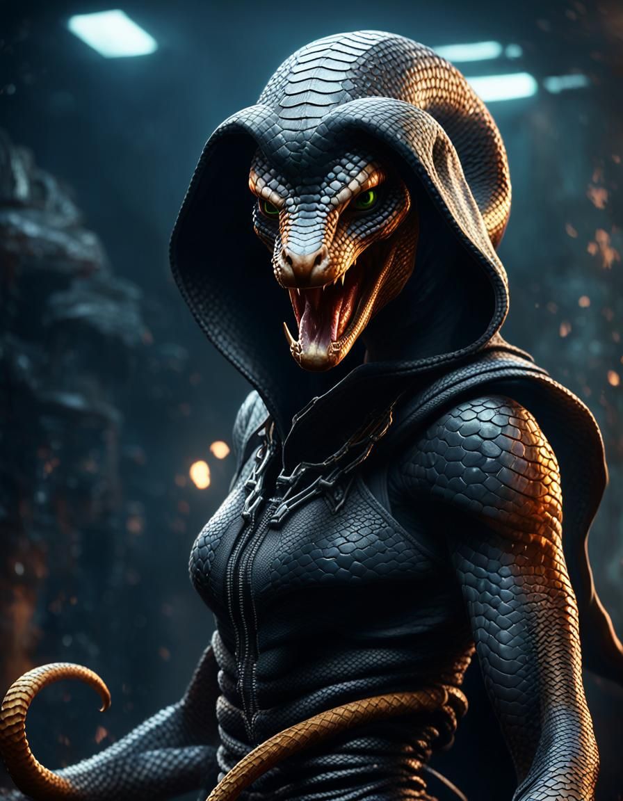 hyper realistic, perfect, smooth, HD Quality, female king cobra ...