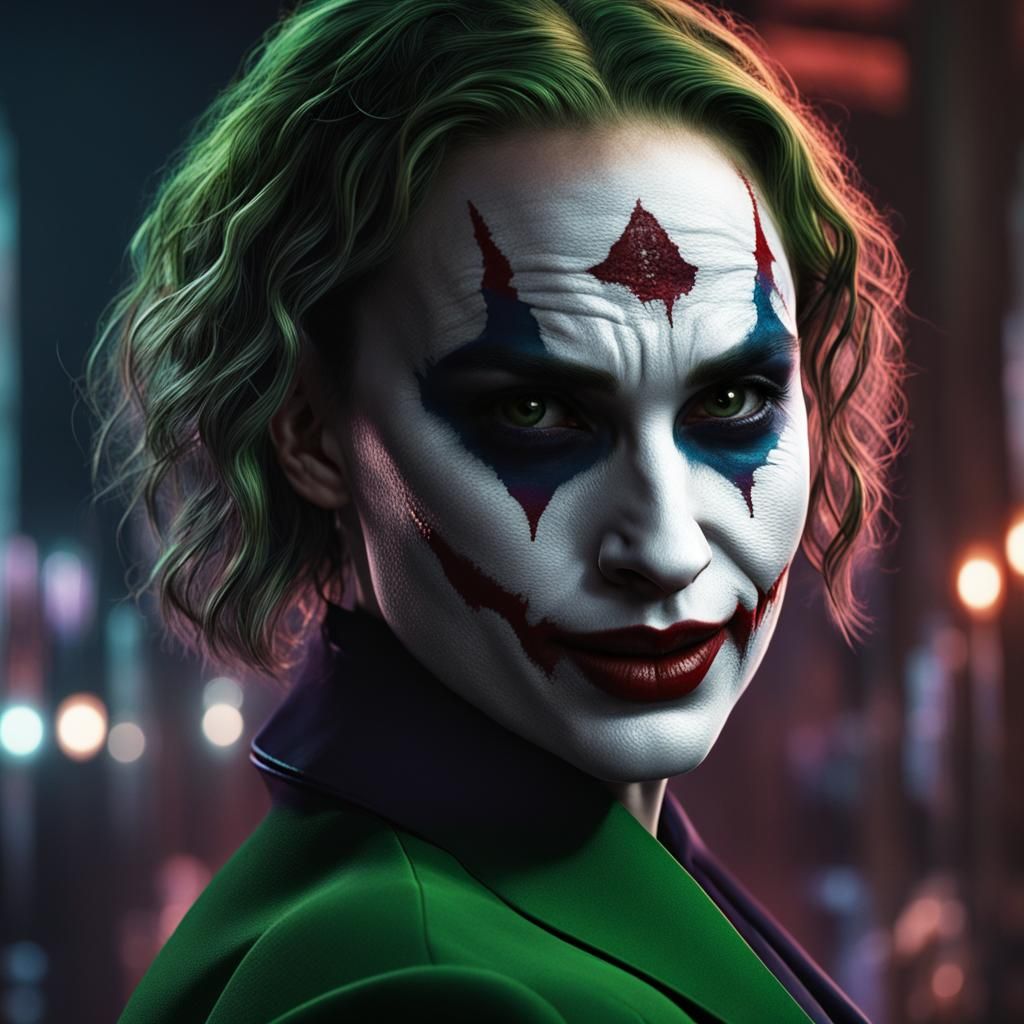 Natalie Portman as joker - AI Generated Artwork - NightCafe Creator