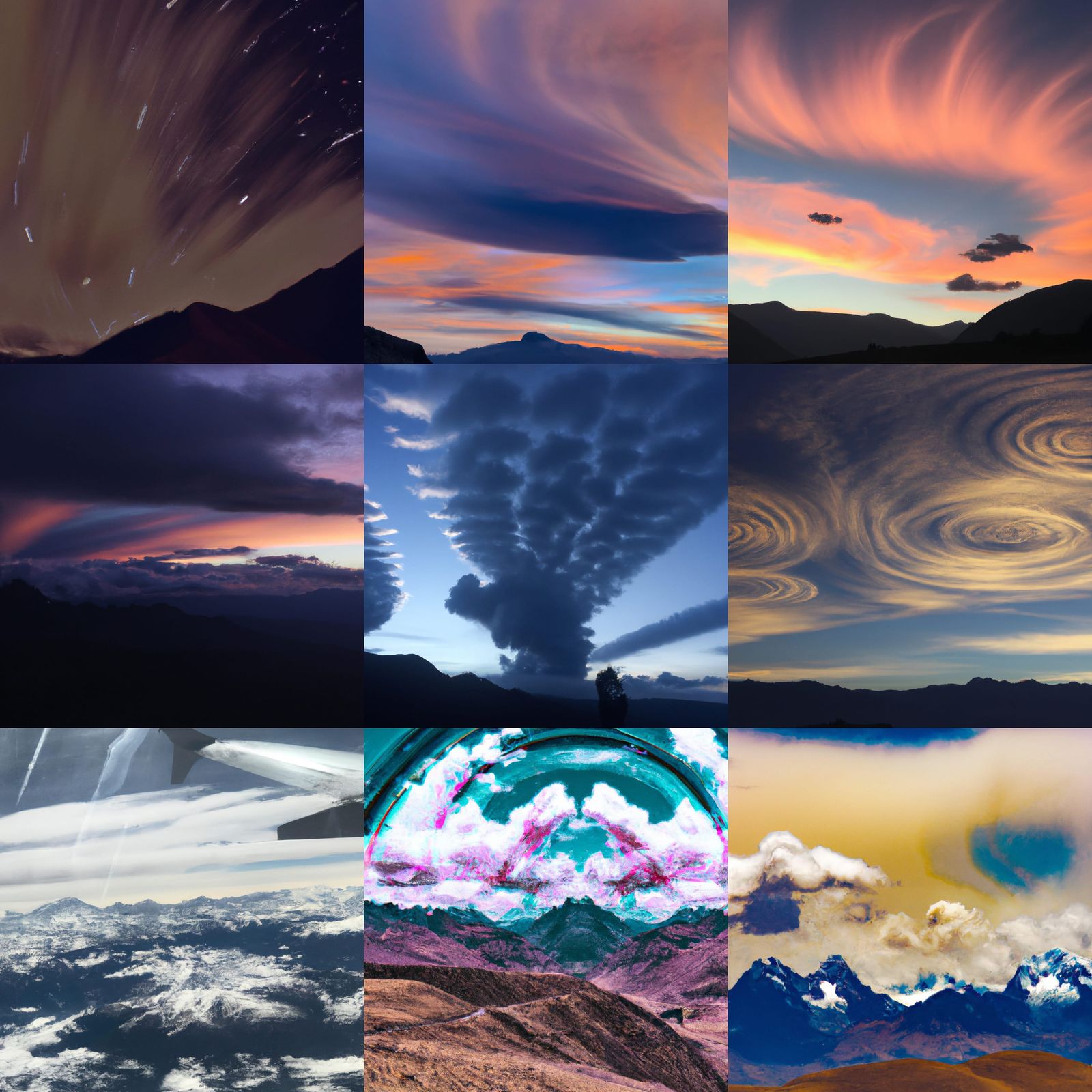 Trippy visuals through the Andean skies - AI Generated Artwork - NightCafe Creator
