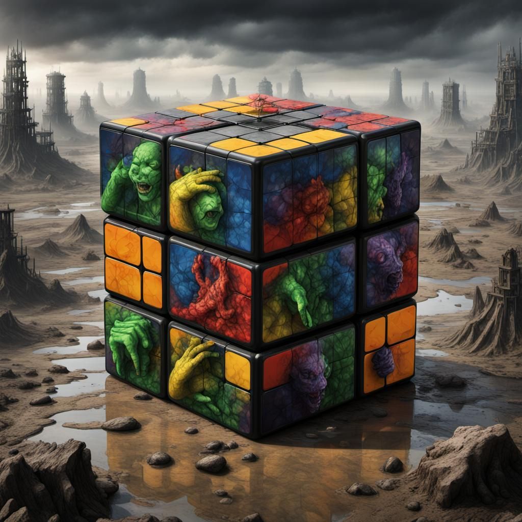 Rubik's apocalypse - Postapocalyptic Rubik's Cube of Caged M...