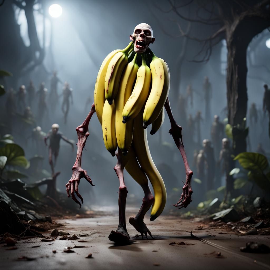 A realistic looking frightening lifelike banana that look like a scary ...