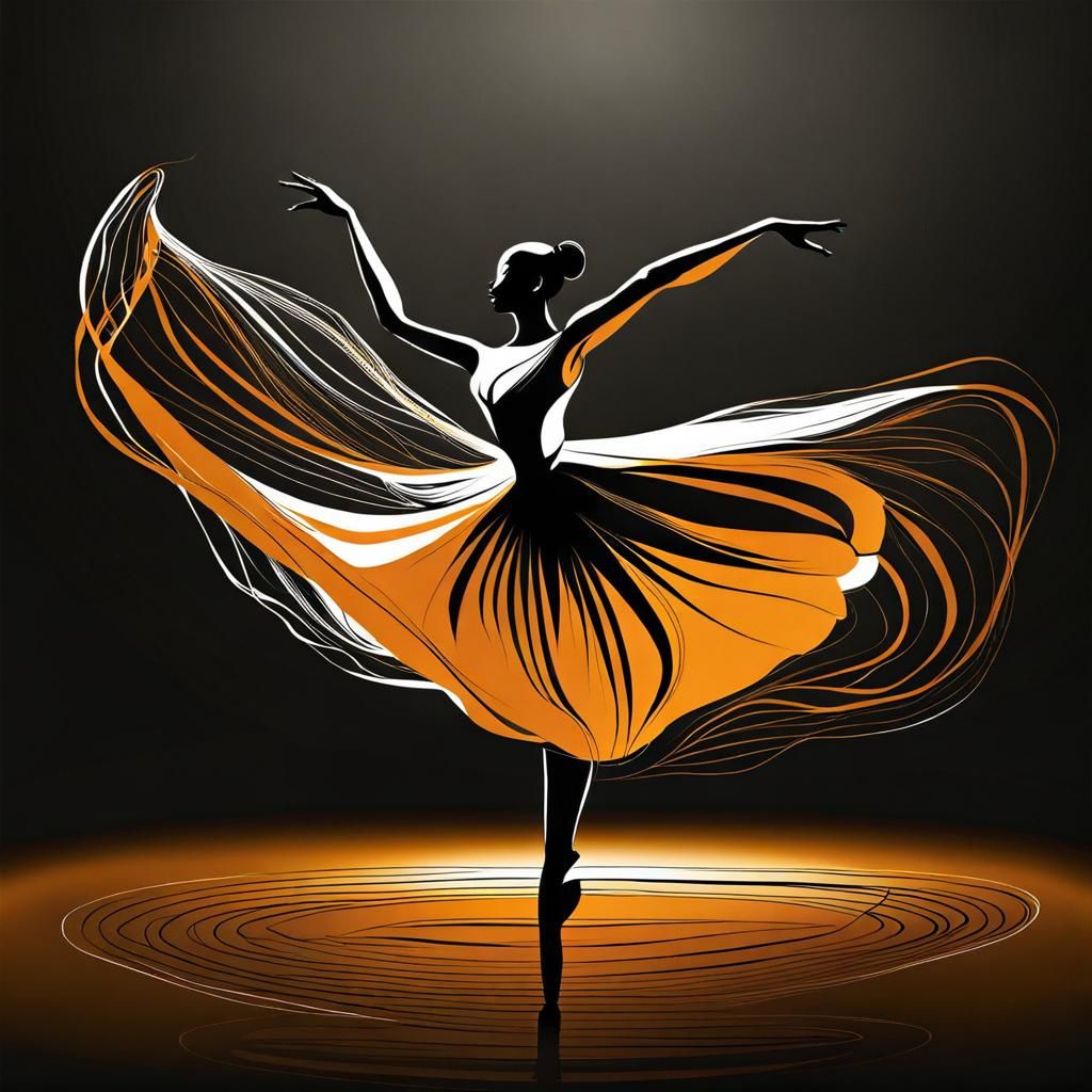 Minimalist abstract line art, surrealist drawing of a beautiful ...