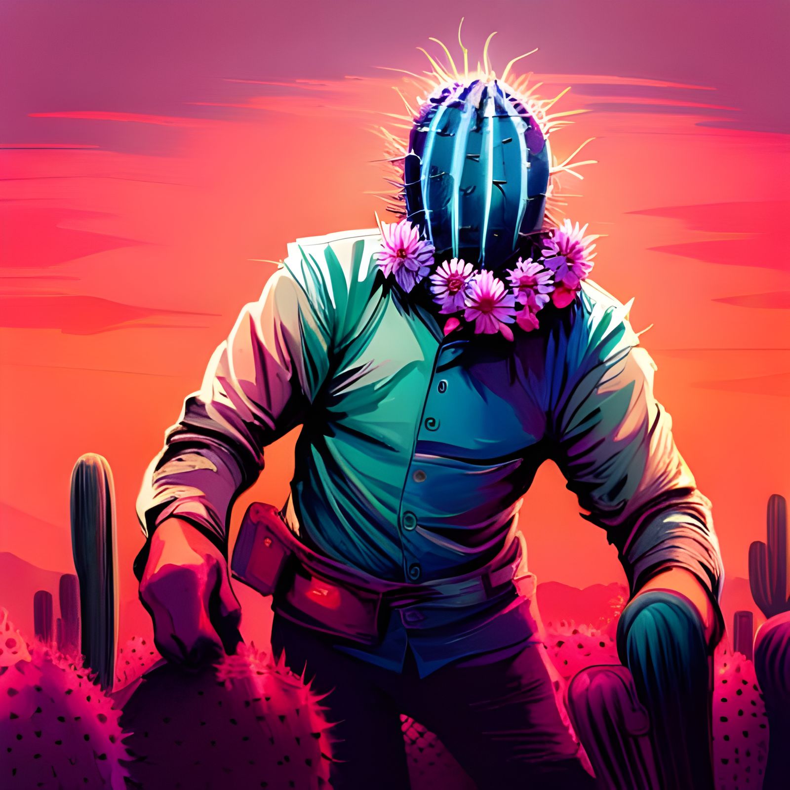 Cactus Man 2 - AI Generated Artwork - NightCafe Creator